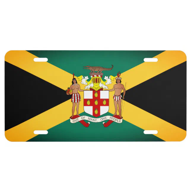 Jamaican Flag/ Coat of Arms License Plate | Zazzle