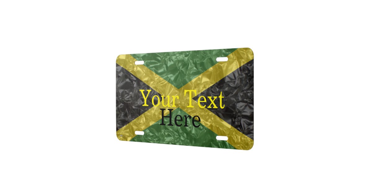Jamaican Flag - Crinkled License Plate | Zazzle