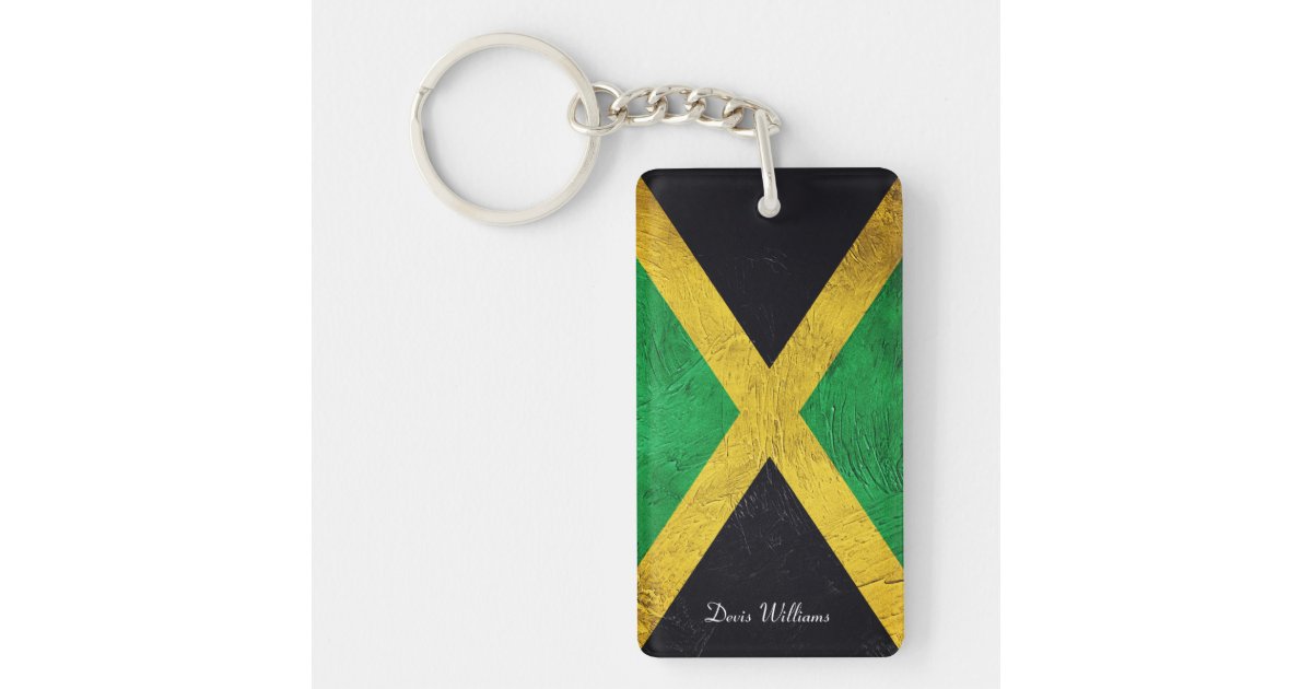 Jamaican Flag Custom name Keychain | Zazzle