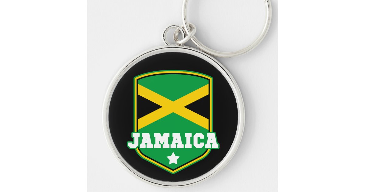 Jamaican Flag Emblem Jamaica Keychain | Zazzle