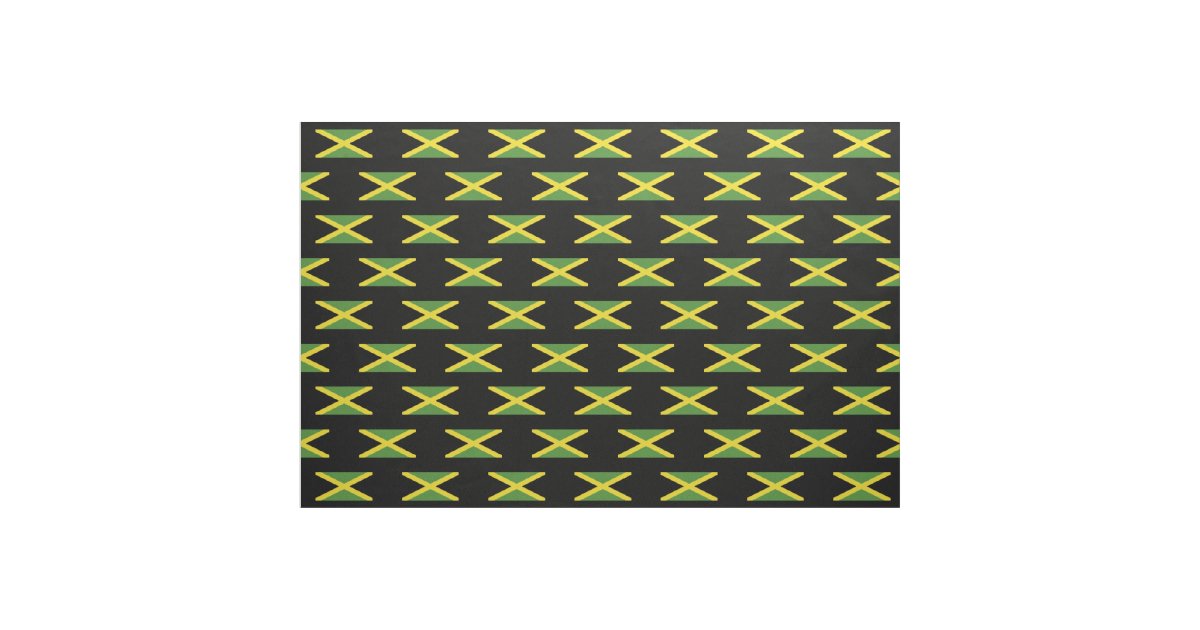 Jamaican Flag Fabric | Zazzle