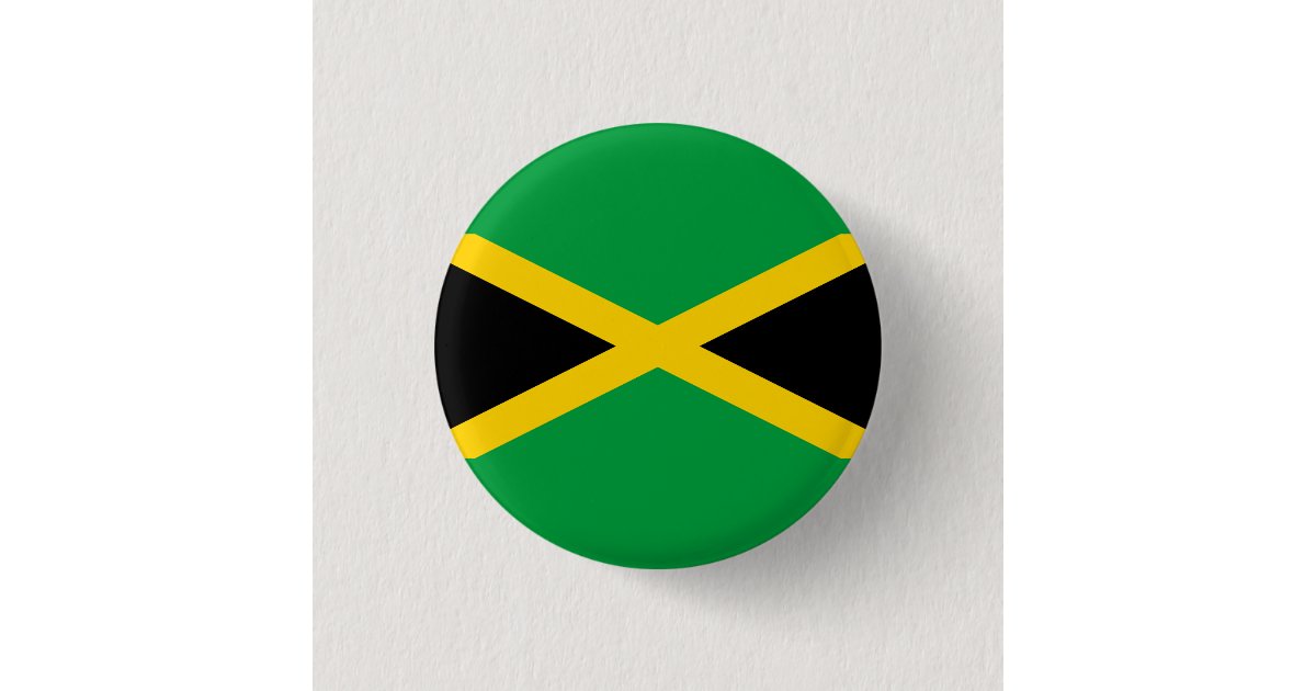 Jamaican Flag, Flag of Jamaica Button | Zazzle