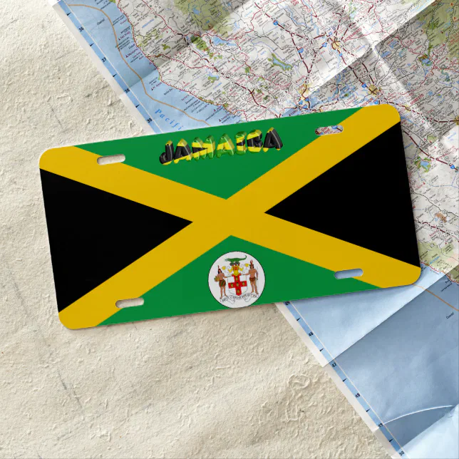 Jamaican flag license plate | Zazzle