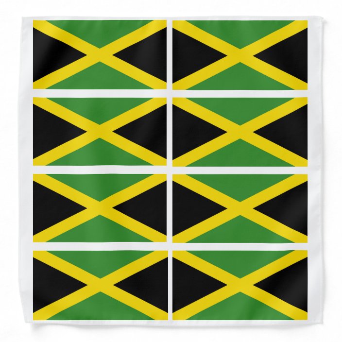 Jamaican Flag Pattern Green Yellow Black Jamaica Bandana | Zazzle.com