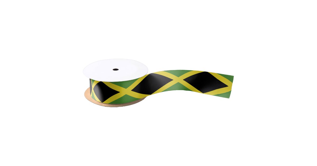 Jamaican Flag Satin Ribbon | Zazzle