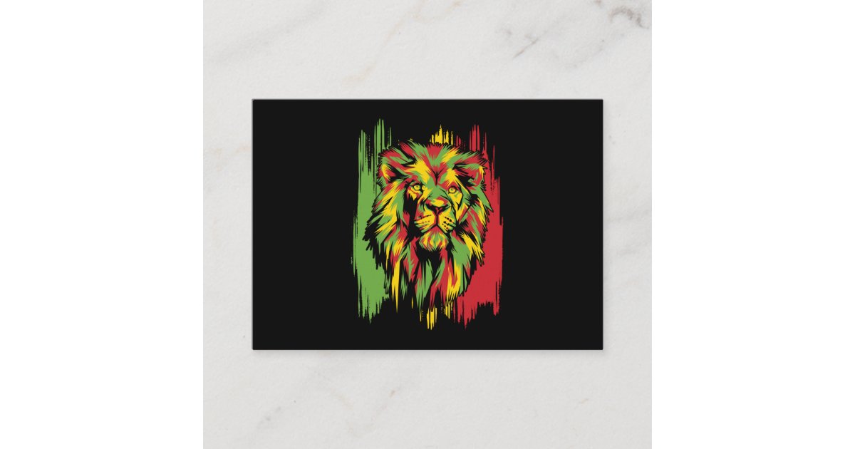Jamaican Lion Rasta African Reggae Business Card | Zazzle