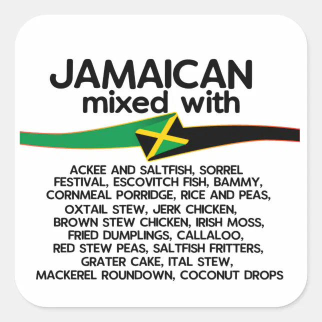 Jamaican Mixed With Jamaica Proud Group Square Sticker | Zazzle