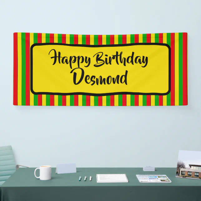Jamaican Rasta Happy Birthday Party Banner | Zazzle
