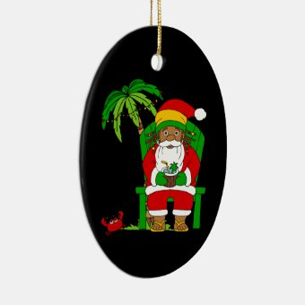Jamaican Rasta Santa Claus Christmas Ceramic Ornament | Zazzle