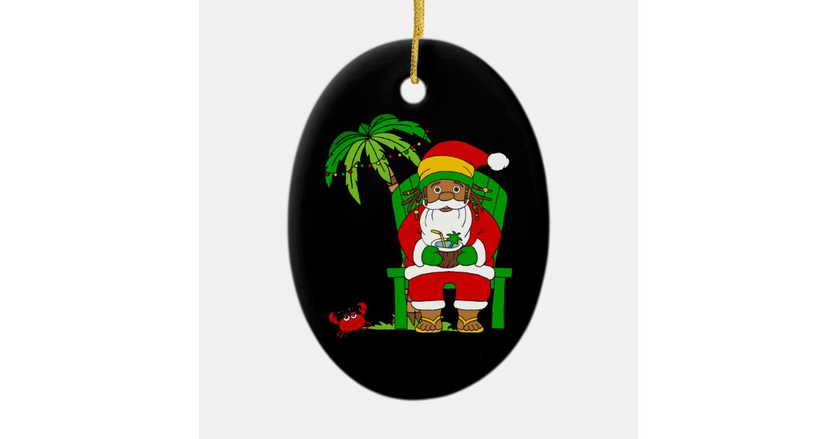 Jamaican Rasta Santa Claus Christmas Ceramic Ornament | Zazzle