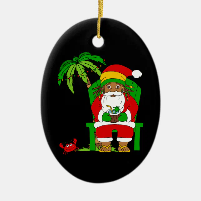 Jamaican Rasta Santa Claus Christmas Ceramic Ornament | Zazzle