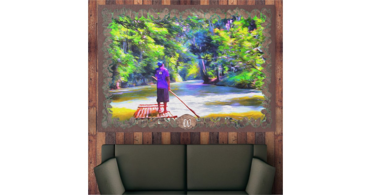 Jamaican River Raft Ride J001 Rug | Zazzle