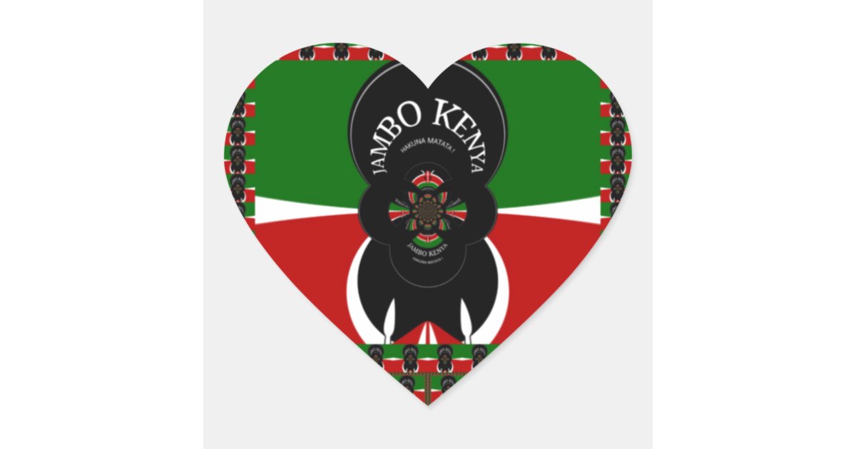 Jambo Kenya Art Print Heart Sticker | Zazzle