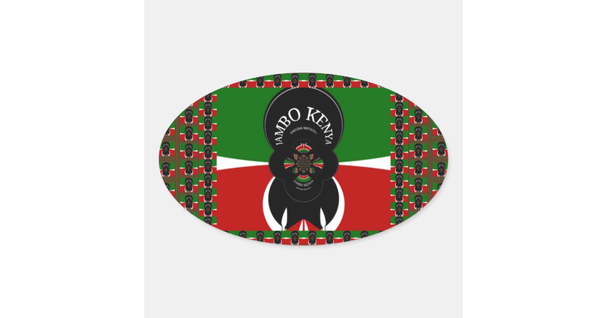 Jambo Kenya Art Print Oval Sticker | Zazzle