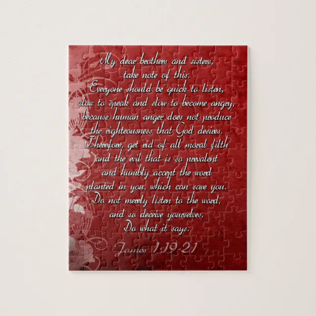 James 1:19 Scripture Gift Jigsaw Puzzle | Zazzle