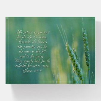 James 5:6-8 Perseverance Inspirational Paperweight | Zazzle