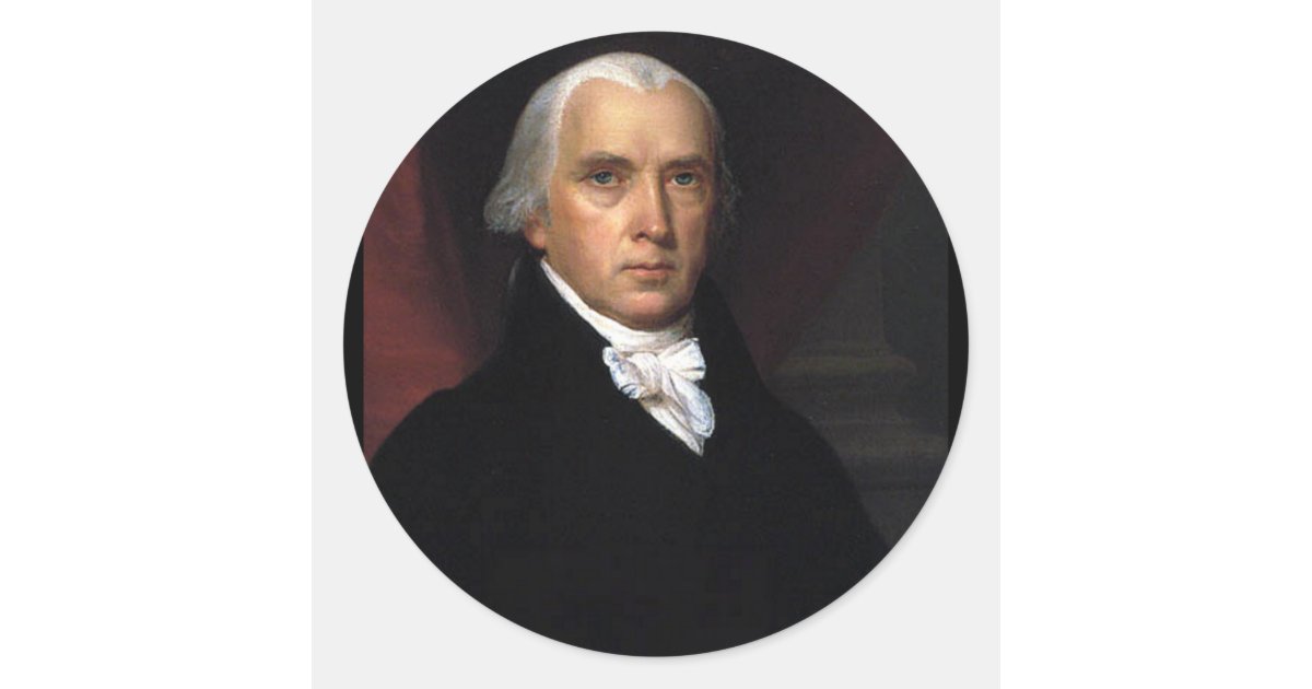James Madison Classic Round Sticker | Zazzle