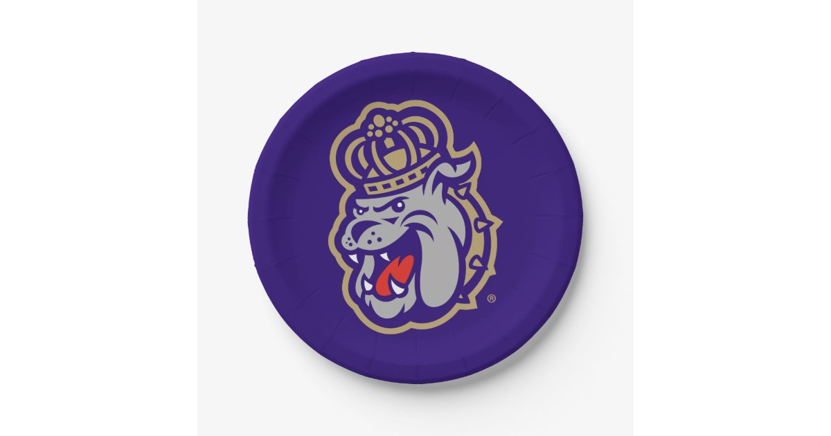James Madison University | Duke Dog Face Paper Plates | Zazzle