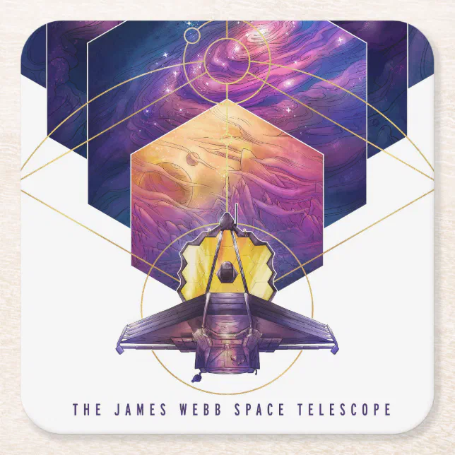 James Webb Space Telescope Poster. Square Paper Coaster | Zazzle