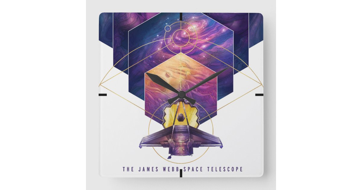 James Webb Space Telescope Poster. Square Wall Clock | Zazzle