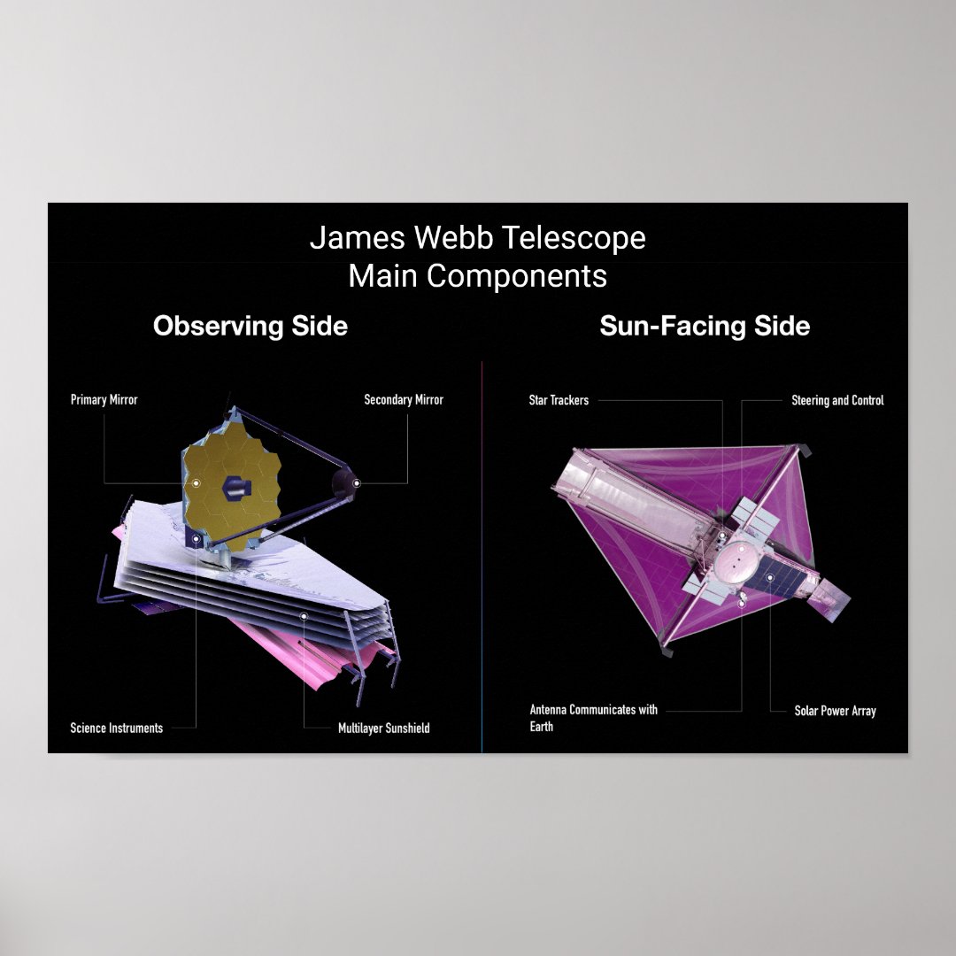 James Webb Telescope Main Components Poster | Zazzle