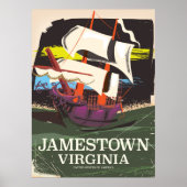 Jamestown, Virginia, vintage travel poster | Zazzle