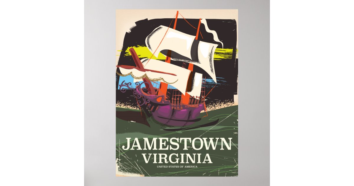 Jamestown, Virginia, vintage travel poster | Zazzle