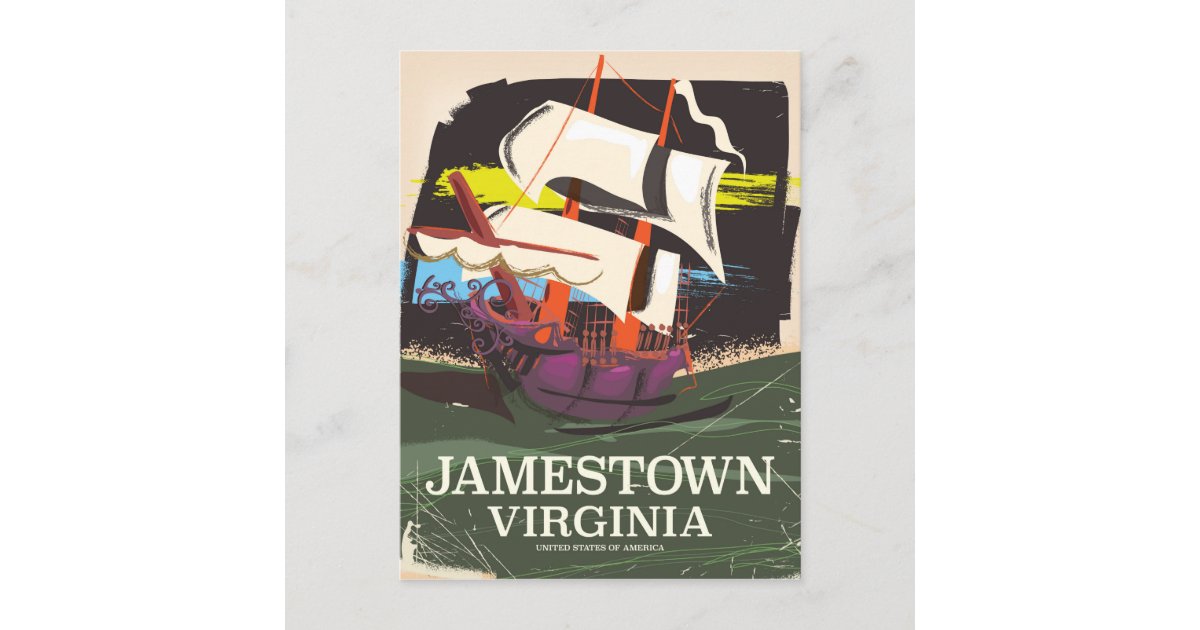 Jamestown, Virginia, vintage travel poster Postcard | Zazzle