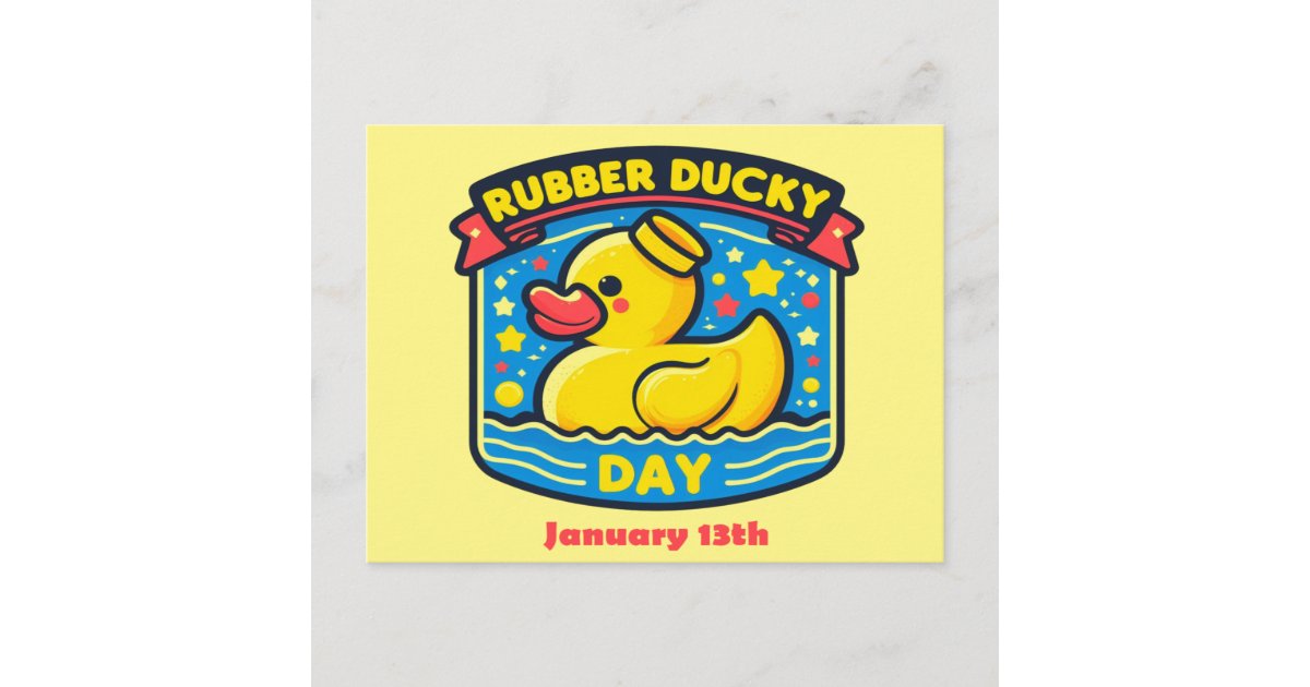 Jan 13th - Rubber Ducky Day Postcard | Zazzle