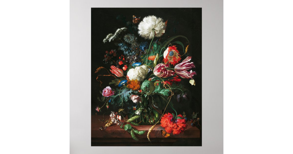 Jan Davidsz de Heem, Vase of Flowers, 1660 Poster | Zazzle