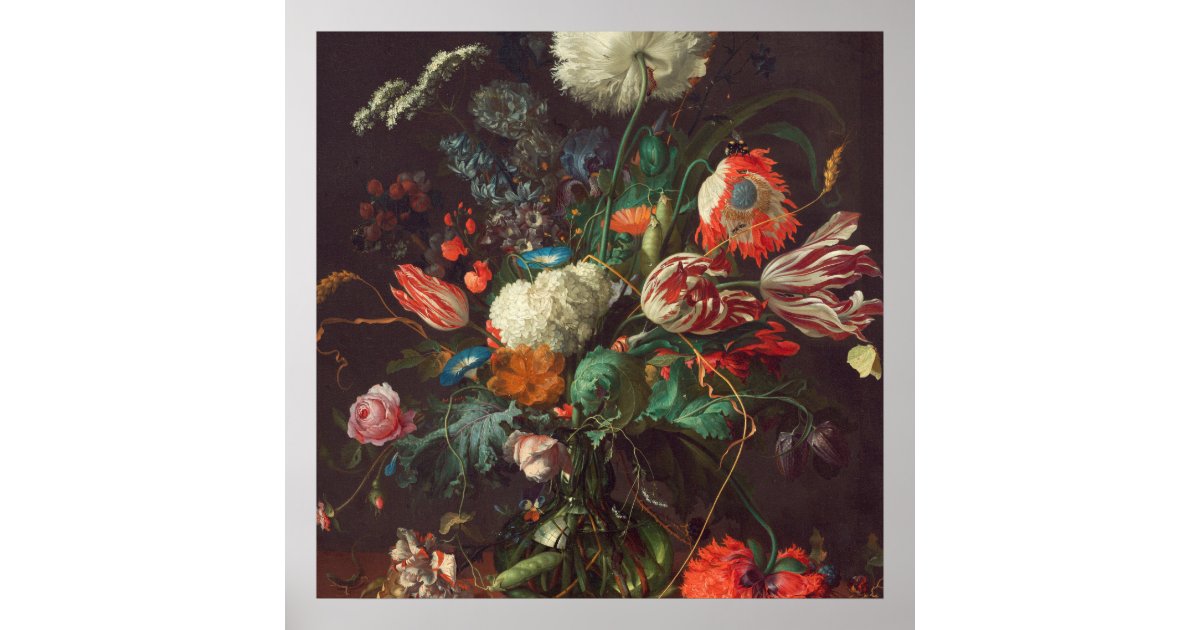 Jan Davidsz De Heem - Vase Of Flowers Poster | Zazzle