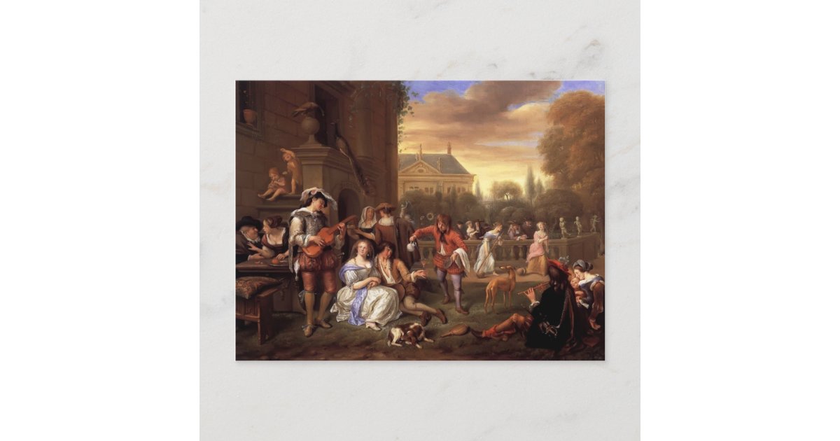 Jan Steen- Garden Party Postcard | Zazzle
