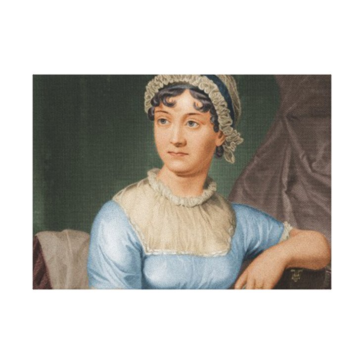 Jane Austen Color Portrait Fine Art Canvas | Zazzle