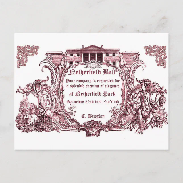 Jane Austen:Netherfield Ball Invite Cards | Zazzle