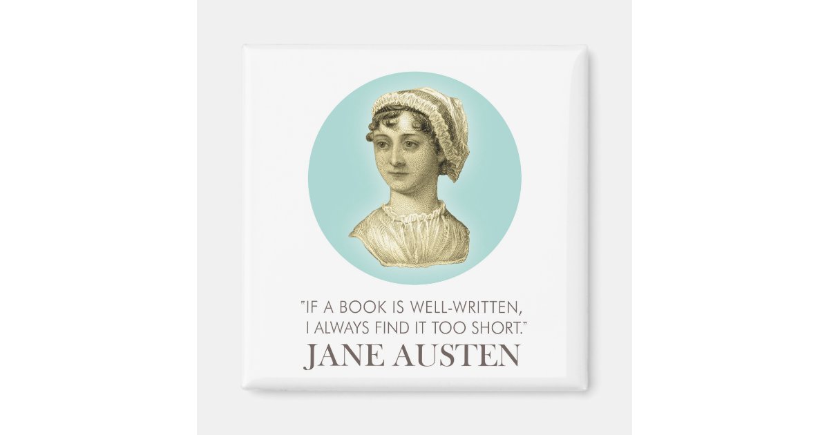 Jane Austen Portrait and Quote on Reading Magnet | Zazzle