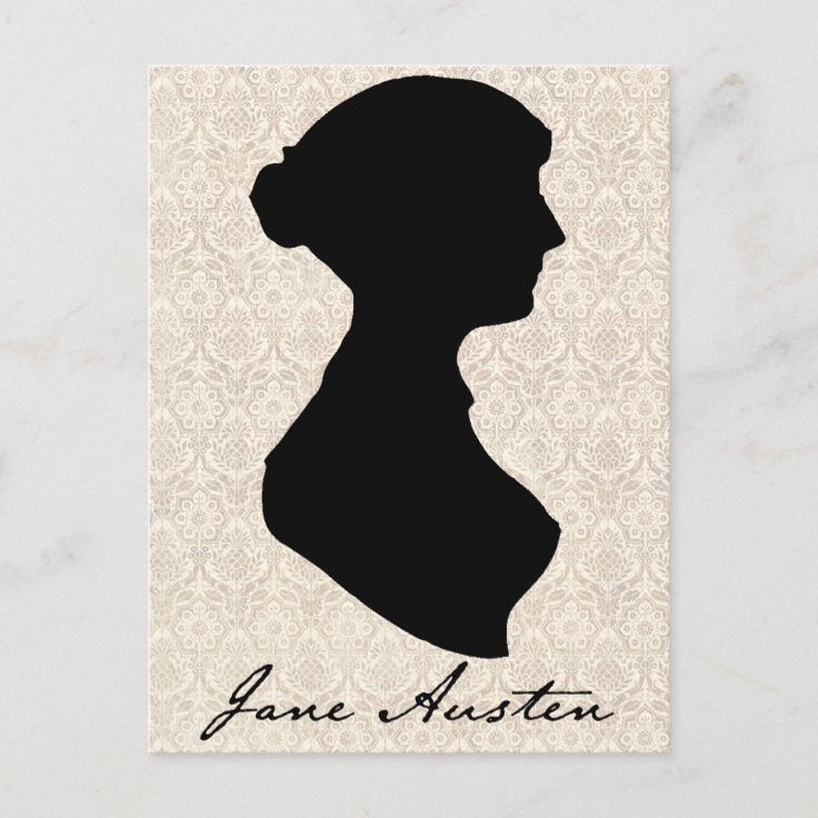 Jane Austen profile silhouette Postcard | Zazzle