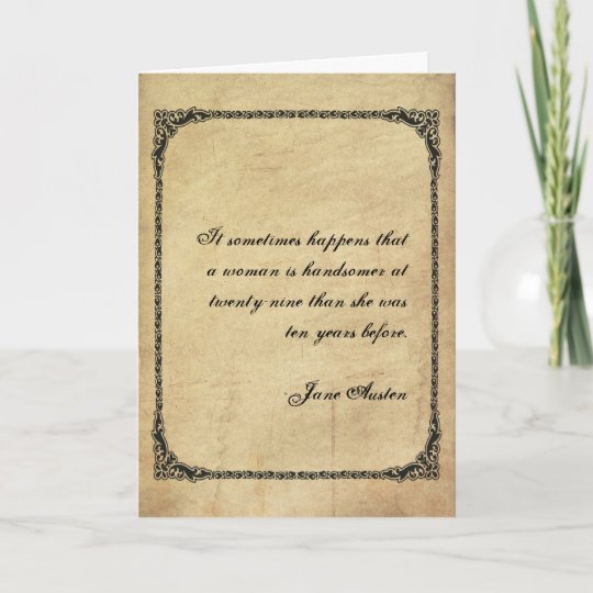 Jane Austen Quote Birthday Card CUSTOMIZED | Zazzle.com