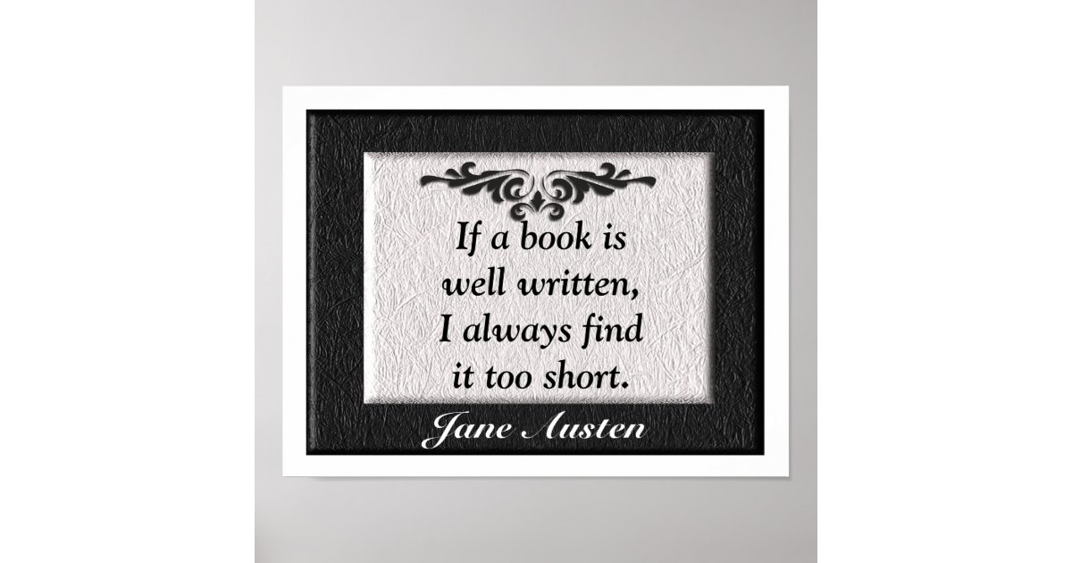 Jane Austen Quote Poster | Zazzle