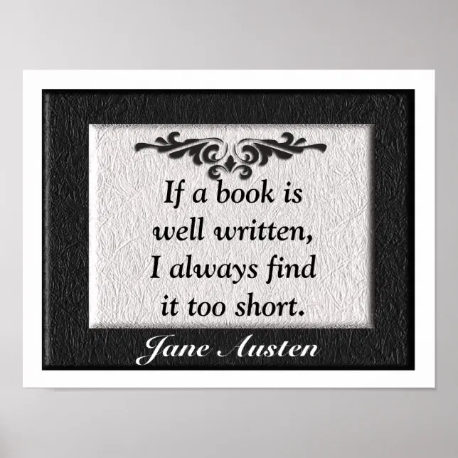 Jane Austen Quote Poster | Zazzle