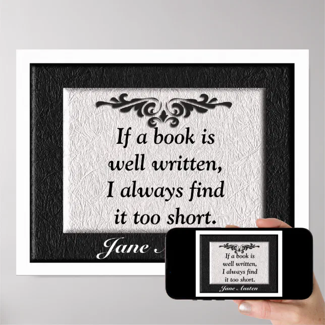 Jane Austen Quote Poster | Zazzle