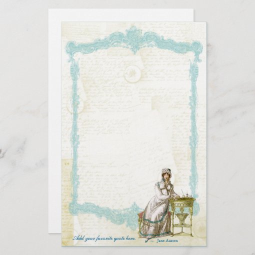 Jane Austen Regency Custom Stationery | Zazzle