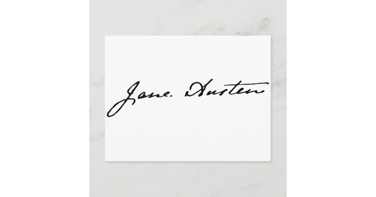 Jane Austen Signature Postcard | Zazzle