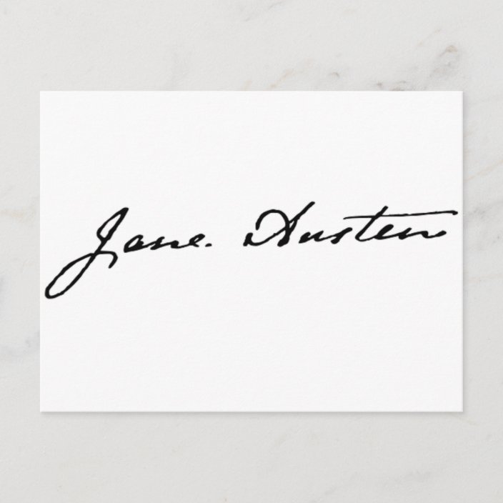 Jane Austen Signature Postcard | Zazzle.com