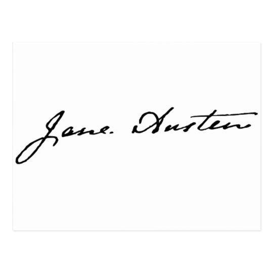 Jane Austen Signature Postcard | Zazzle.com