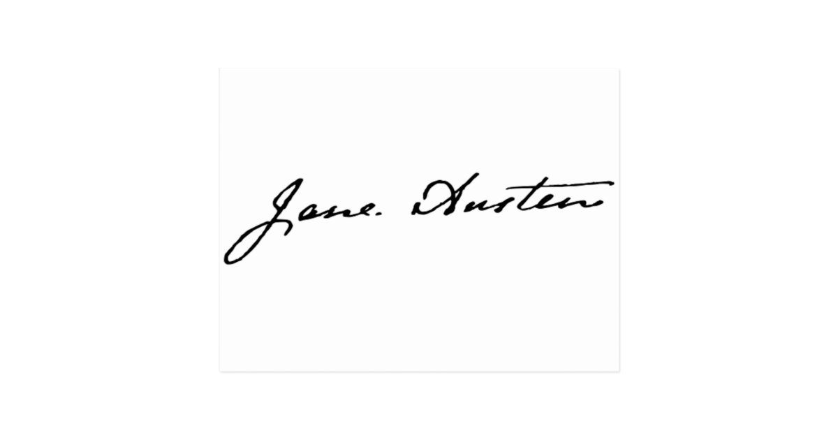 Jane Austen Signature Postcard | Zazzle.com