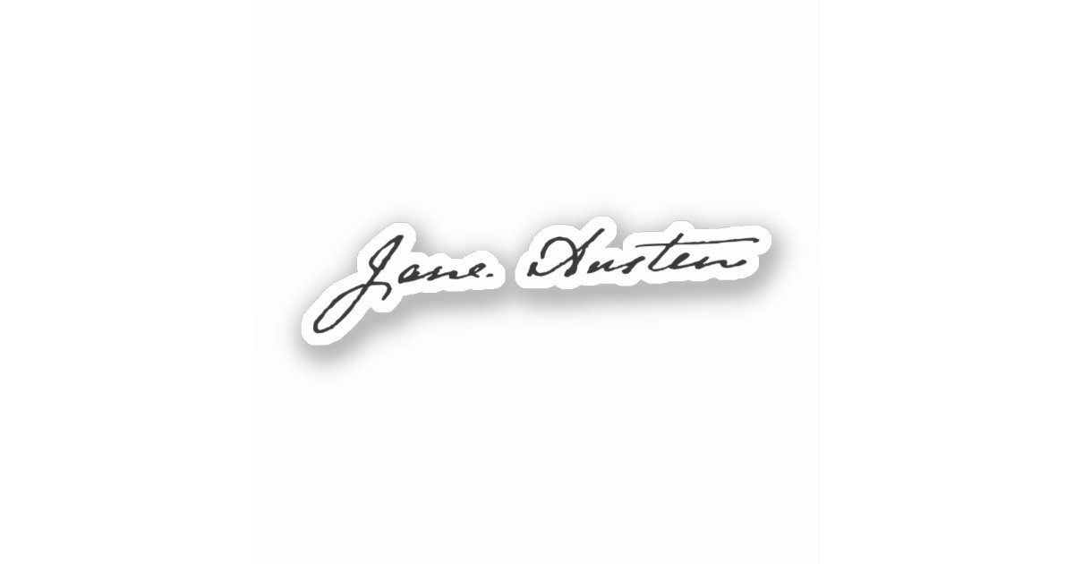 Jane Austen signature Sticker | Zazzle
