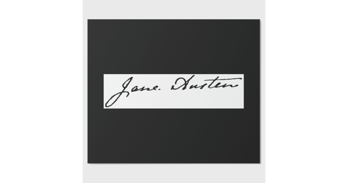 Jane Austen Signature Wrapping Paper | Zazzle