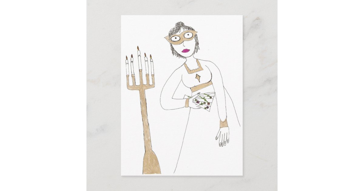 Jane Austen's Creepy Masked Ball Postcard | Zazzle