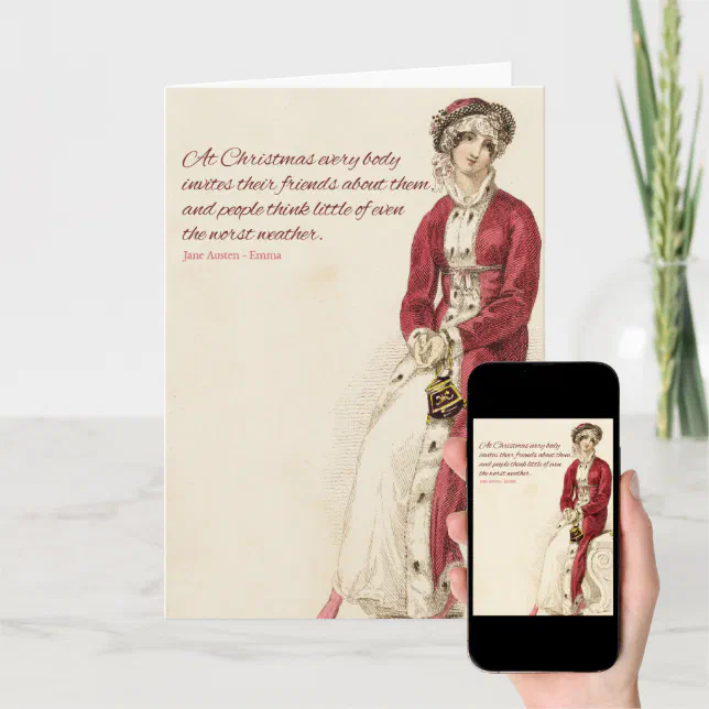 Jane Austen's Emma Quote Christmas Card | Zazzle