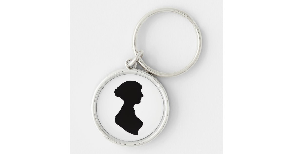 Jane Austen's Silhouette on a Keychain | Zazzle